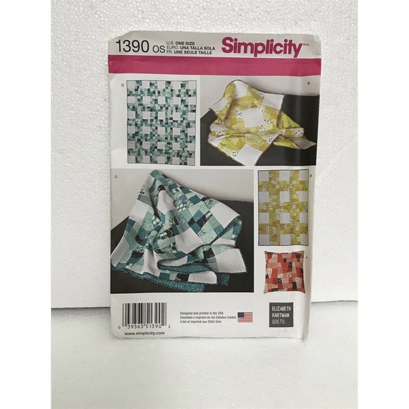 Simplicity | Other | Simplicity Ninepatch Quilt Sewing Pattern Twin Lap ...